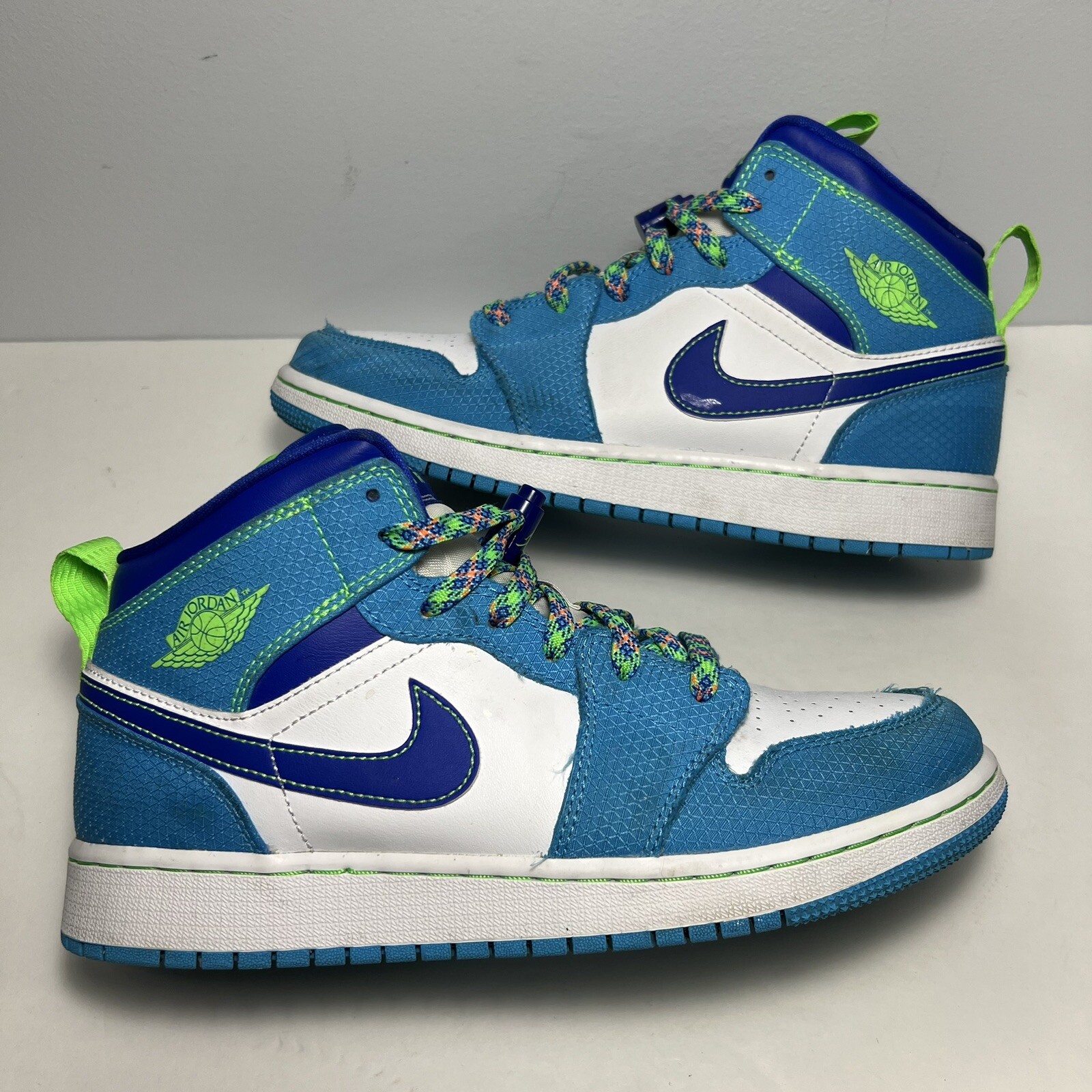Air Jordan 1 Mid SE Sprite Blue 2021 Size 7Y DA8010 4… - Gem