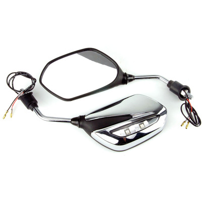 Slimline Chrome Wing Mirror With Indicator Pair | eBay