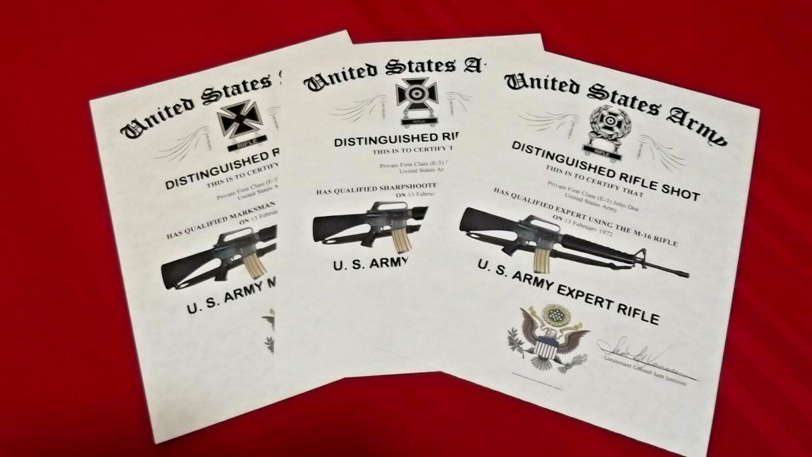 U.S. Army U.S. Air Force Expert Marksman or Sharp Rifle Replacement ...