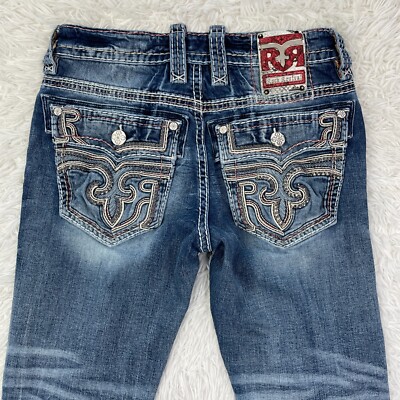 Rock Revival Pants Mens 31x30 Blue Jeans Remi Straight Distressed ...