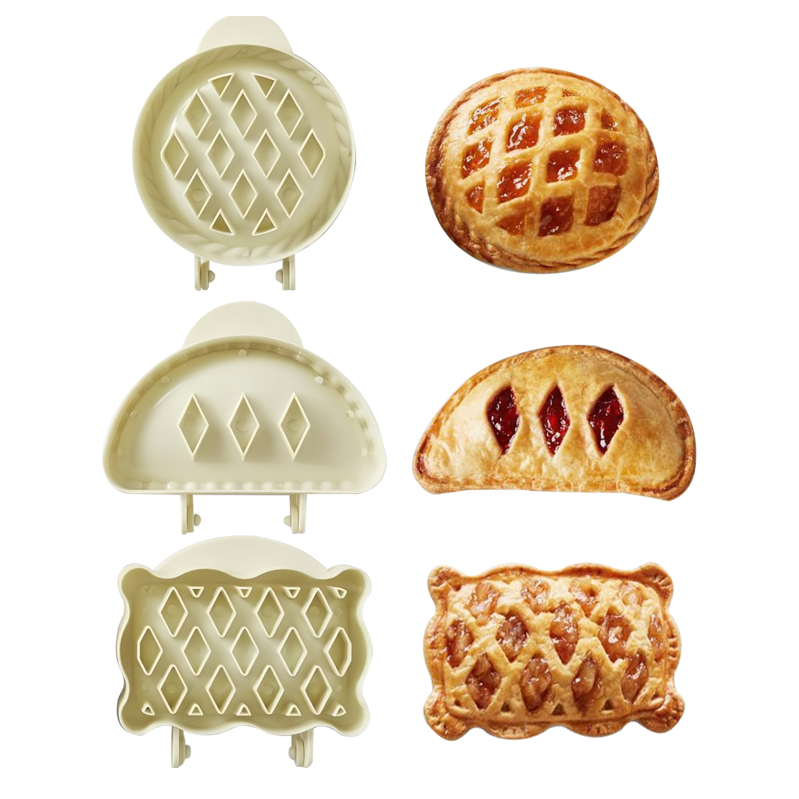 3pcs Dough Presser Baking For Christmas Cookie Pocket Pastry Restaurant ...