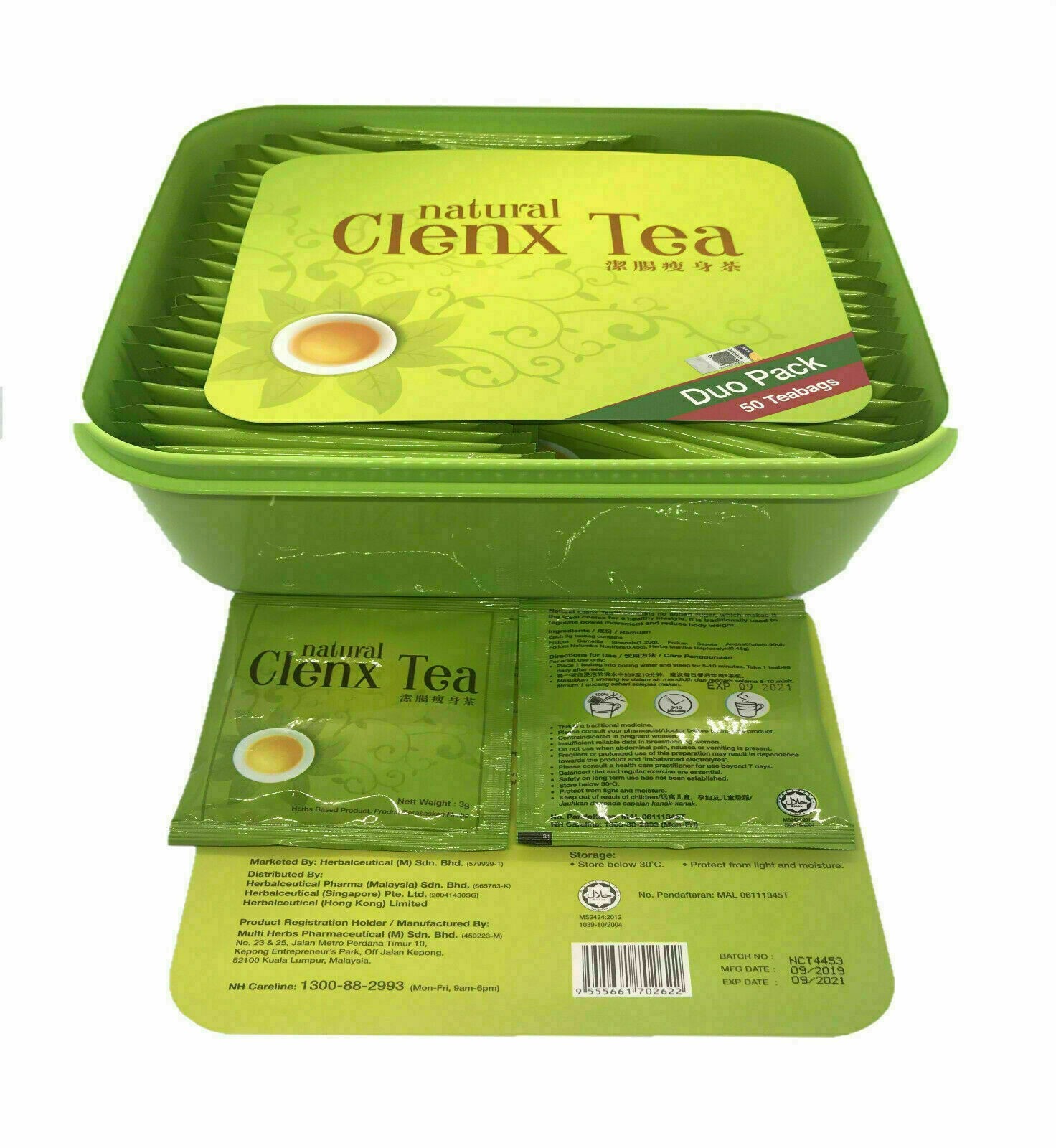 1 Box X 50 Teabags NH DETOXLIM NATURAL CLENX TEA Herbal Slimming Tea ...