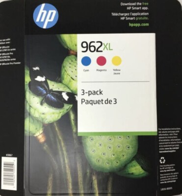 Genuine HP 962 XL Cyan Magenta Yellow Ink Cartridge HP Officejet Pro ...
