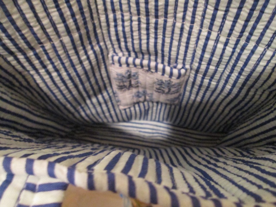 100% Pure Cotton Blue Hand Block Floral Print Handmade Kantha Tote ...