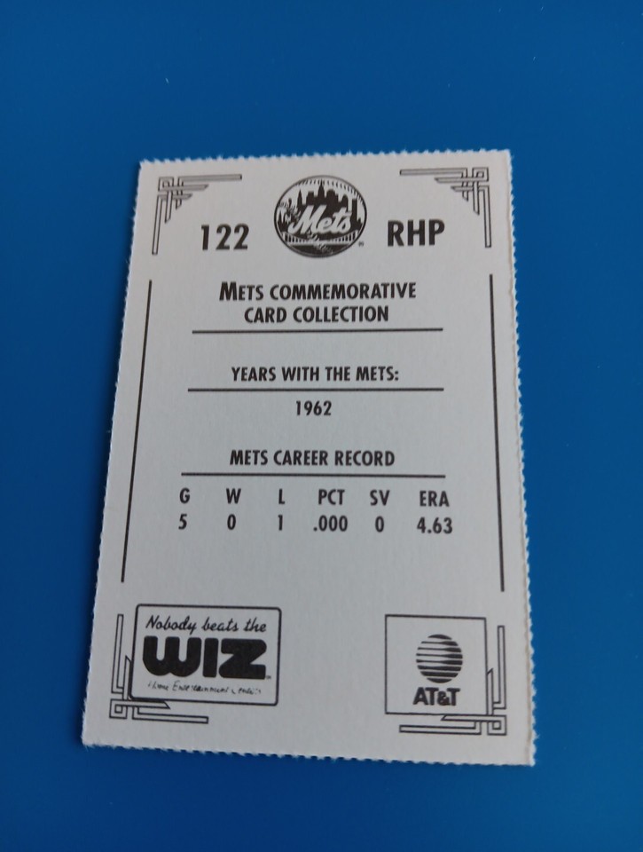 Larry Foss 1991 METS THE WIZ # 122 NEW YORK METS Card SGA Rare FREE ...