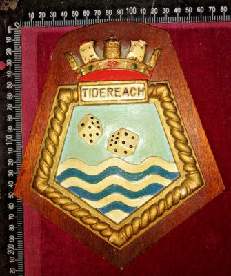 CREST MARINA INGLESE BRITISH ROYAL NAVY RFA TIDEREACH A-96 1977 RARITÀ ...