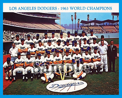 MLB 1963 Los Angeles Dodgers World Series Champions Team Picture 8 x 10 ...