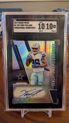 2019 Panini Prizm Tony Pollard Sensational Signatures RC SE-TOP SGC 10 ...