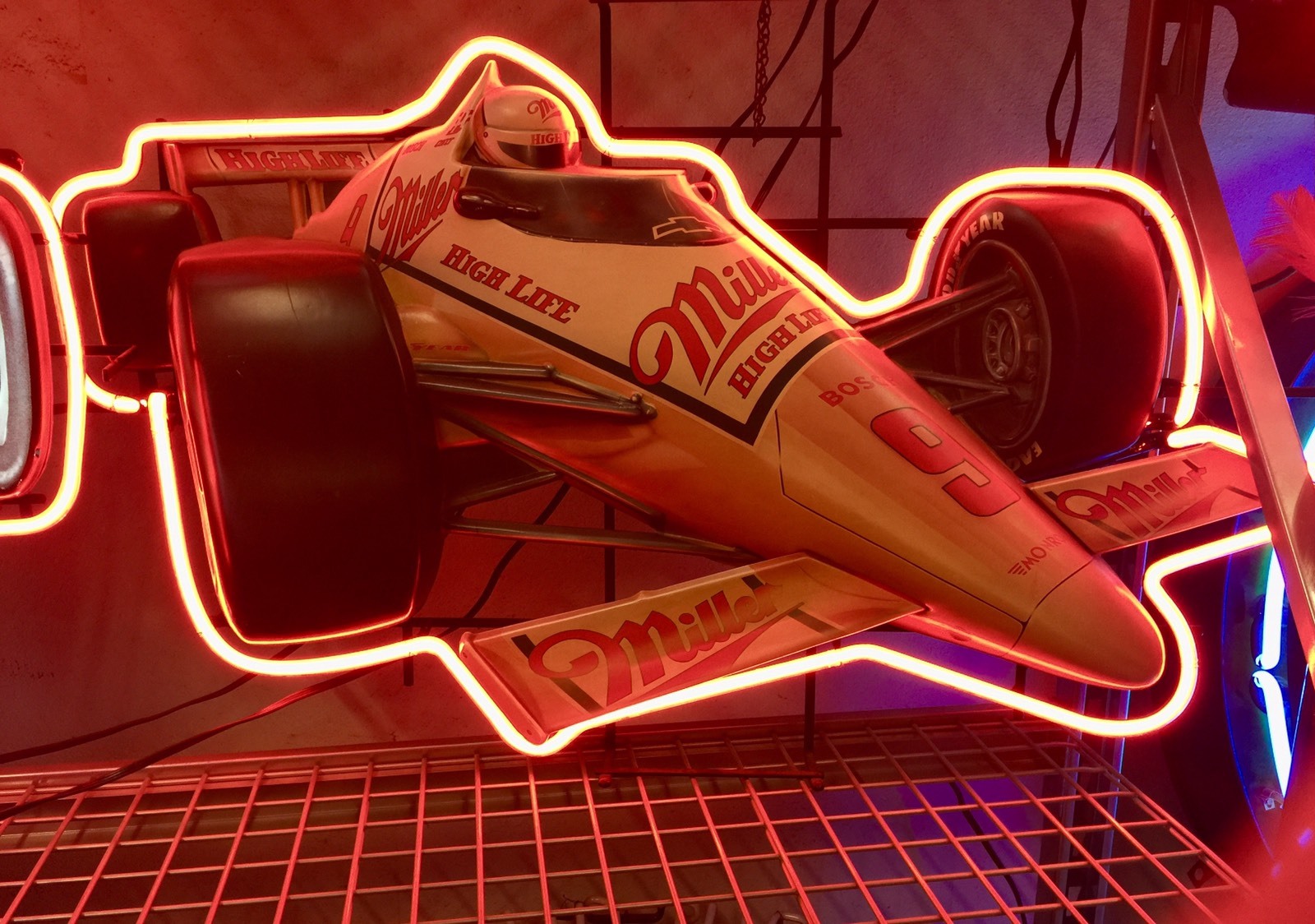 NEON SIGNS: MILLER HIGH LIFE + COORS LIGHT+ MARLBORO MOBIL INDY F1 RACE ...