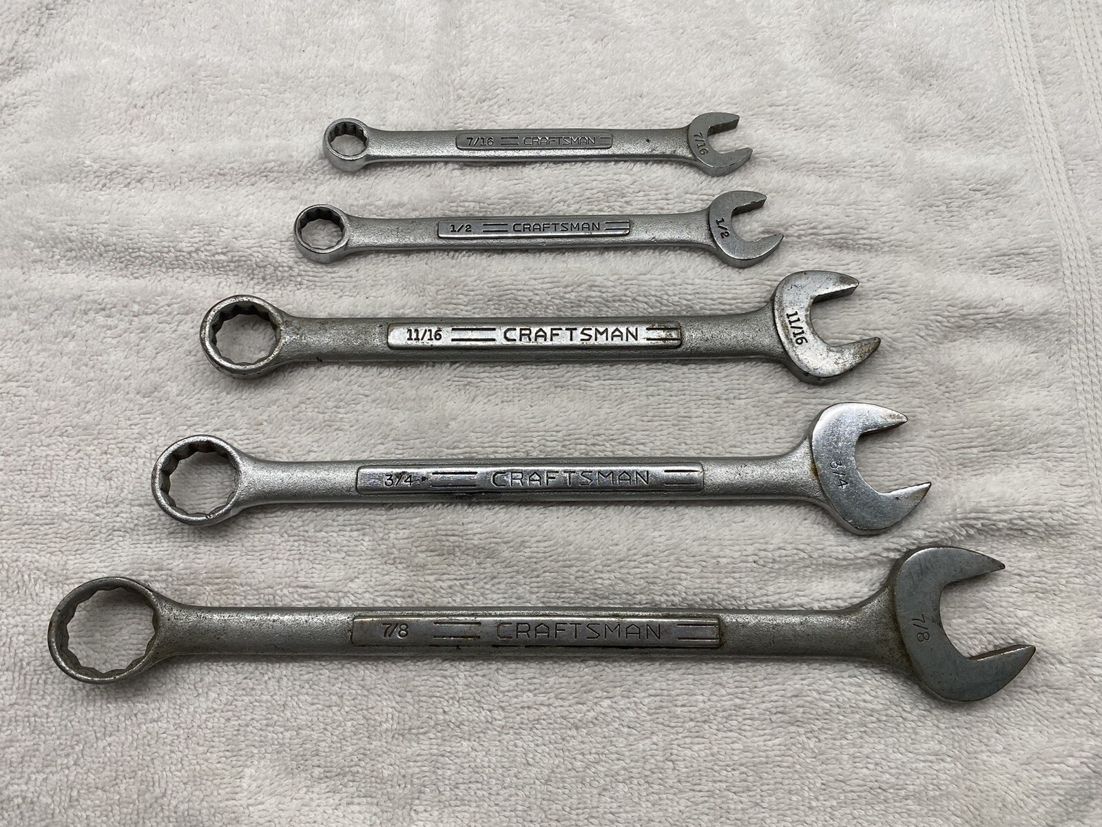 Vintage Craftsman 5 PC Standard Combination Wrench Set Made In USA | eBay