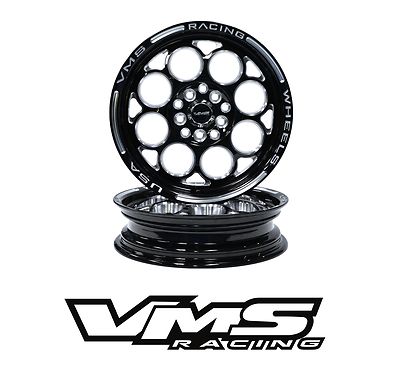 15X3.5 VMS RACING MODULO REAR DRAG RIMS WHEELS SKINNIES FITS INTEGRA ...