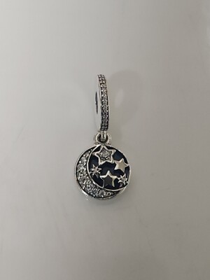 AUTHENTIC PANDORA MOON & BLUE SKY DANGLE CHARM #791993CZ | eBay