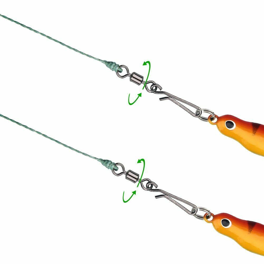 50/100pcs Fishing Connector Rolling Split Swivels Pin Snap Quick Change ...