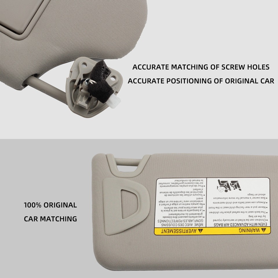 Gray Left Driver Side Sun Visor w/Lights For Nissan Altima 2013-2018 ...