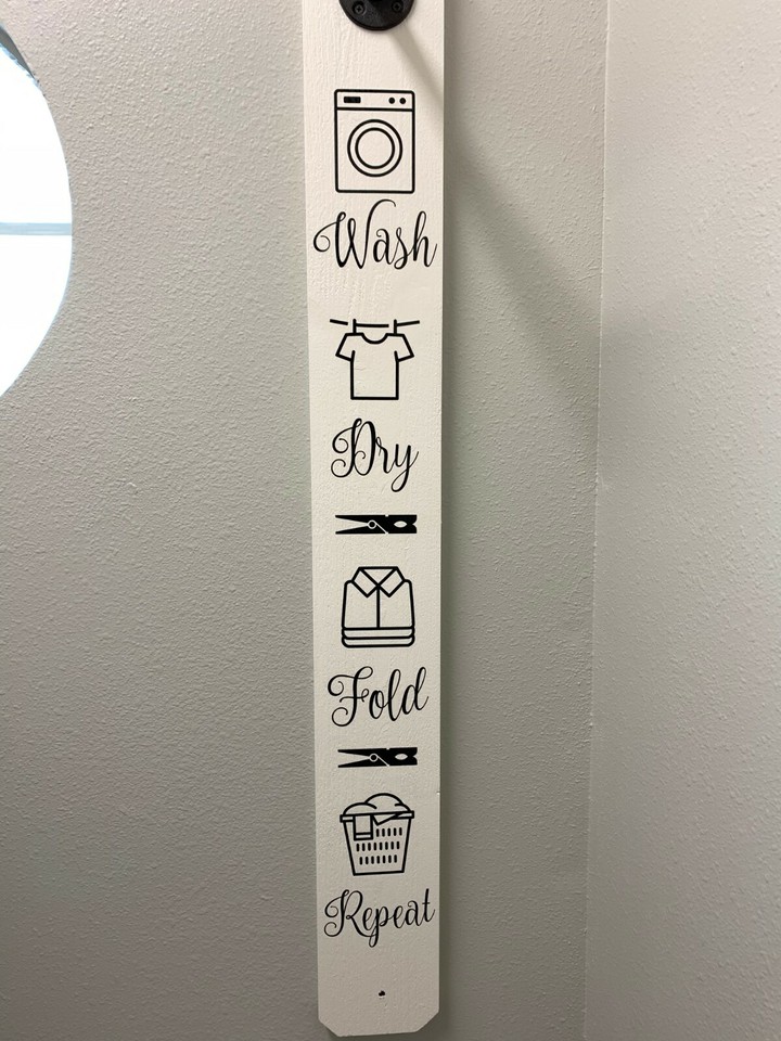 Wash Dry Fold Repeat Vinyl Decals | Laundry Room | Die Cut Stickers ...