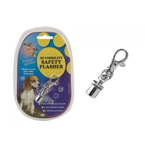 Pet Dog Cat Collar Flashing LED Light Tag Safety Flasher Hi Visibility ...