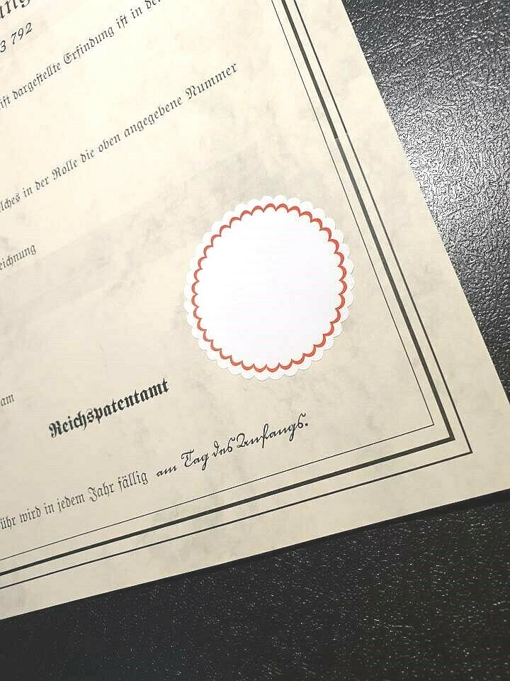 YOUR name German Patent Certificate Document Deed Germany V1 Missile ...