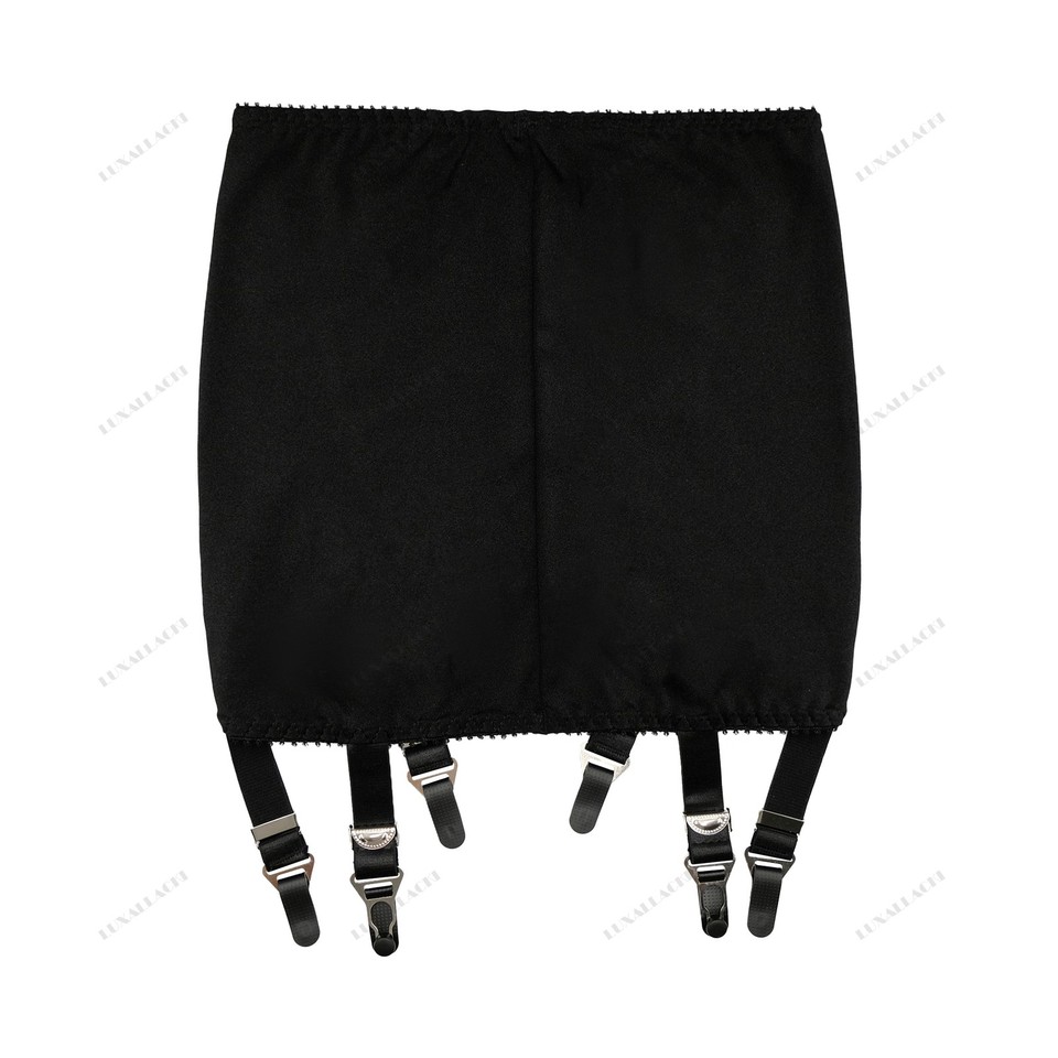 Elastic 6 Strap Garter Belt Flat-sewn Front Panel Waist Shaping Girdle ...