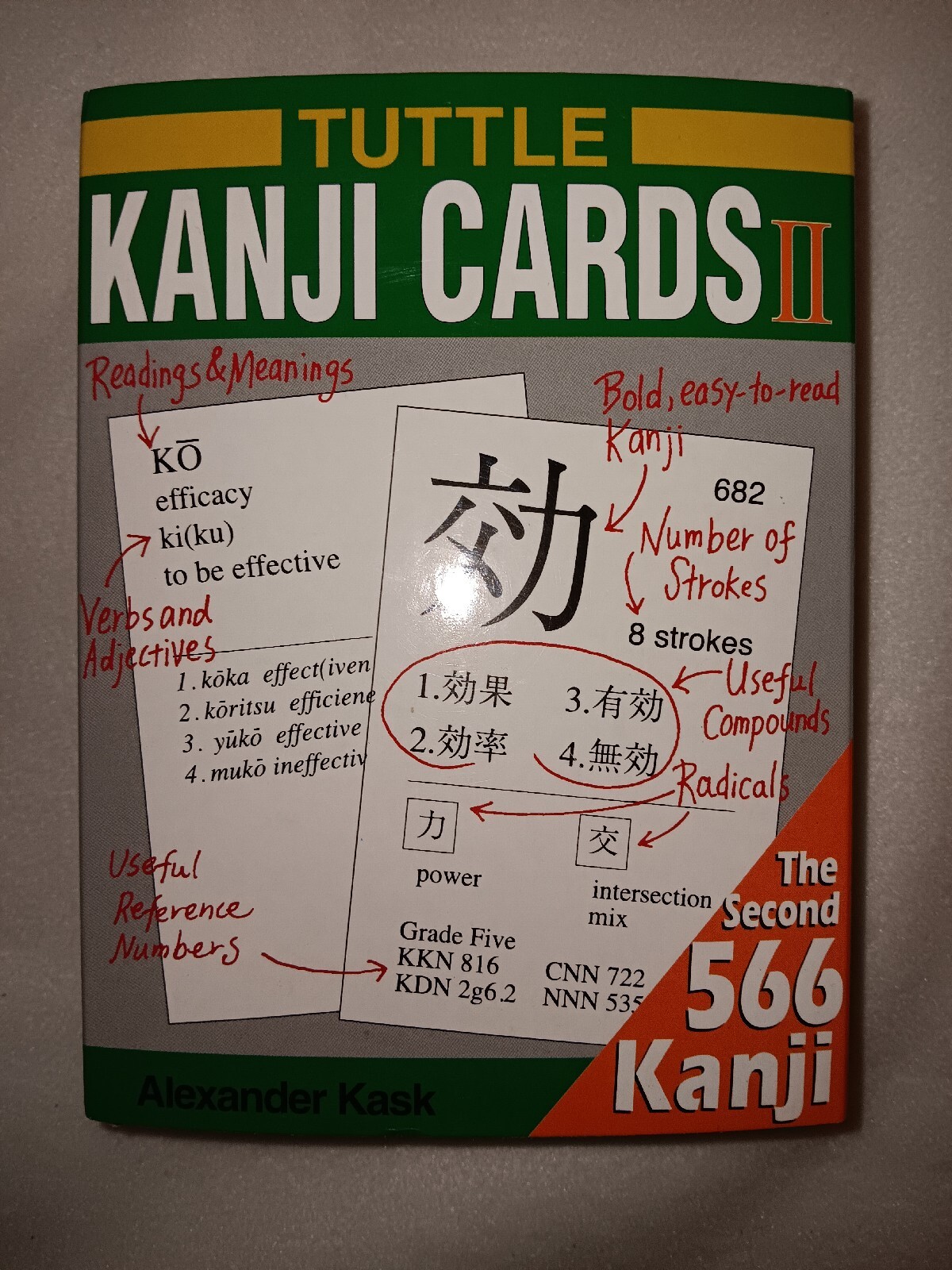 Tuttle Kanji Cards II The Second 566 Kanji by Alexander Kask very good ...