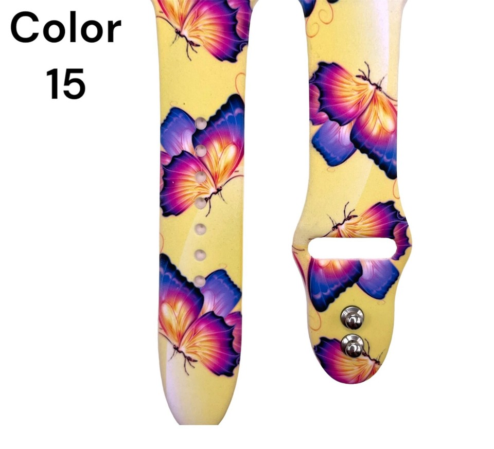 Printed Silicone Sport Watch Band Strap For All iWatch Multiple Styles ...