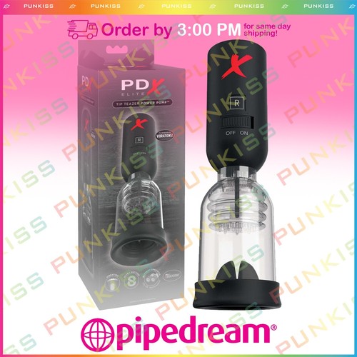 PDX Elite Vibrating Penis Head Pump💋Male Masturbator Tip Teaser Sucking ...