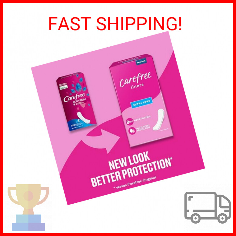 Carefree Panty Liners, Extra Long Liners, Unwrapped, Unscented, 100ct ...