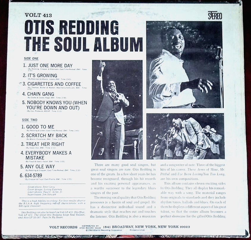 Otis Redding The Soul Album. Volt Records S413. Original 1966 pressing ...