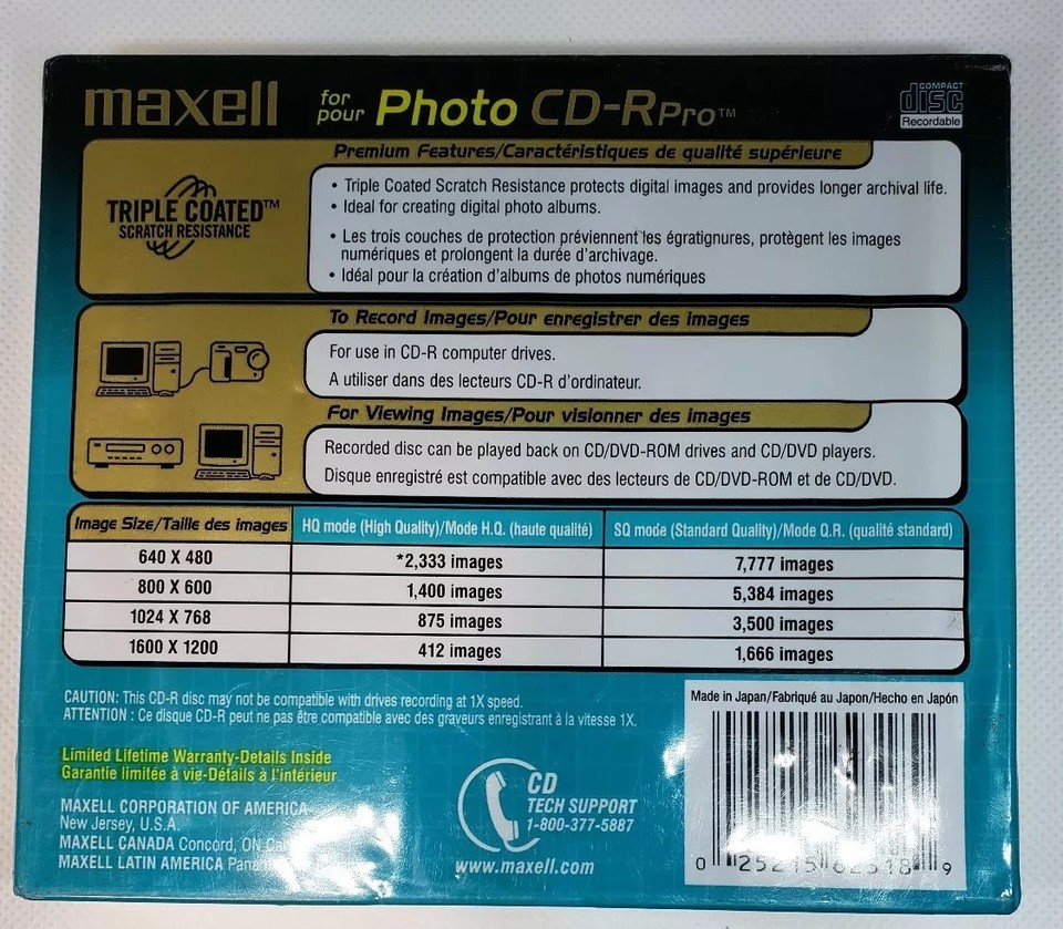 5 PK Maxell Photo CD-R Pro Compact Disc 48x 2k Digital Images 700MB New ...