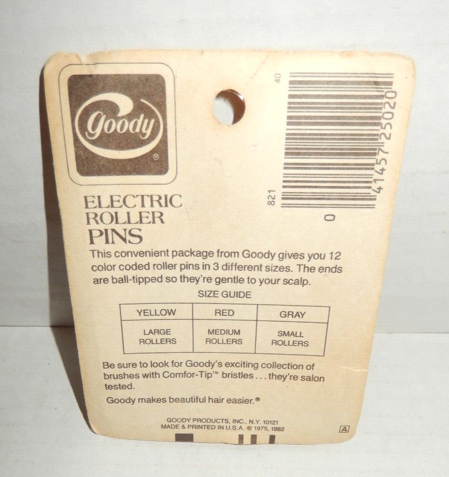 Vintage 1982 Goody Electric Hot Roller Curler Pins Clamps 12 Pins 3 ...