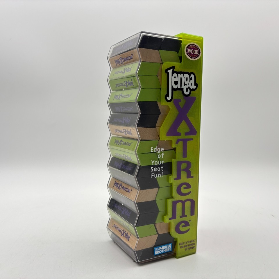 Jenga Xtreme COMPLETE Parker Brothers 2003 Tower Building Game Blocks Green | eBay