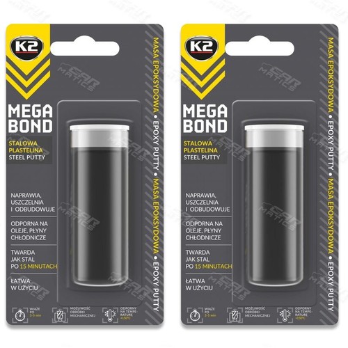 2 x K2 MEGA BOND Steel Epoxy Putty Cold Weld Repair Fix Metal Wood ...
