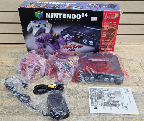 Nintendo 64 1996 N64 Game Console w/ "ATOMIC PURPLE CONTROLLER" *OPEN ...