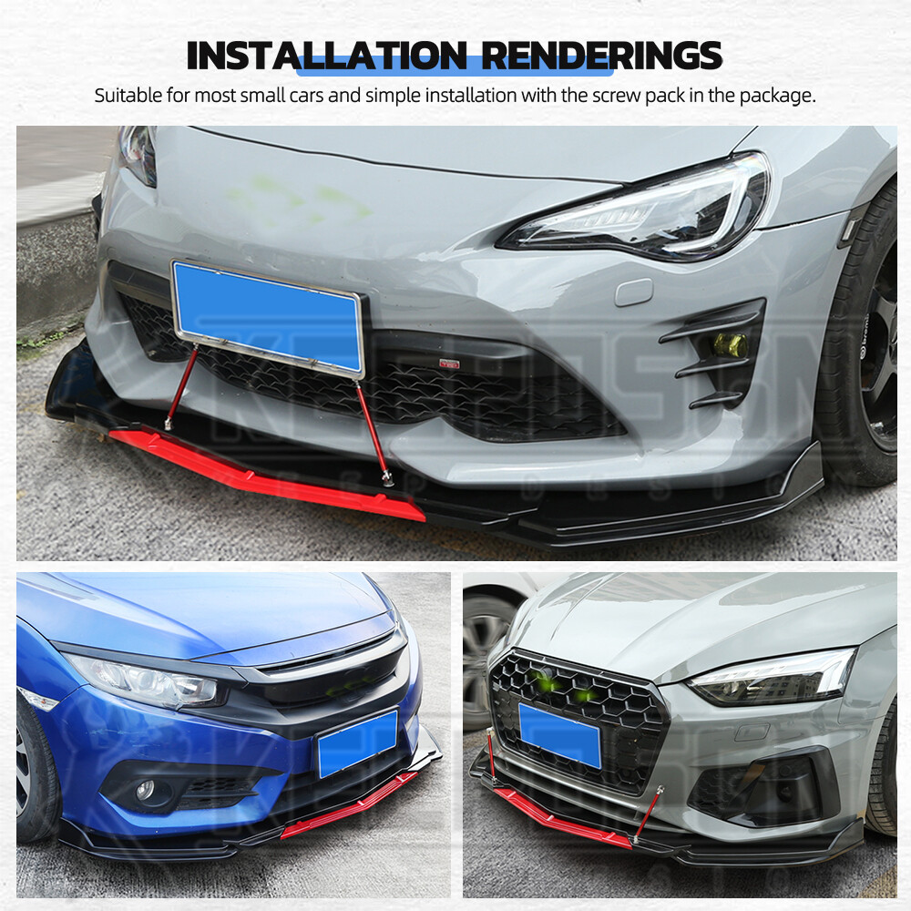 CARBON FIBER Body Kit Front Bumper Lip Splitter Spoiler for Subaru ...