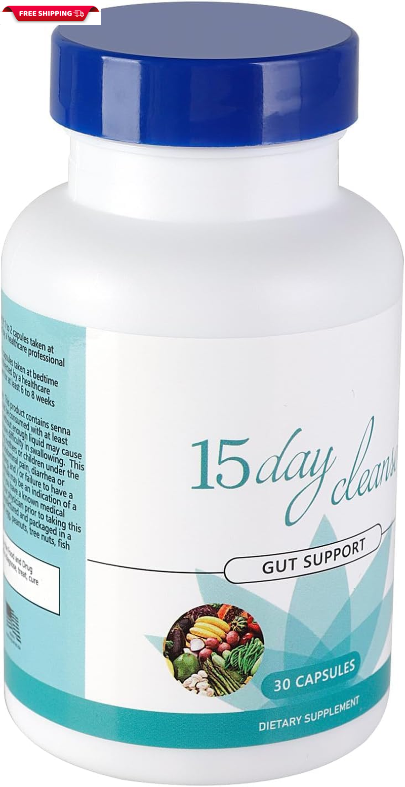 15 Day Gut Cleanse - Gut and Colon Support, 15 Day Advanced Bowel ...