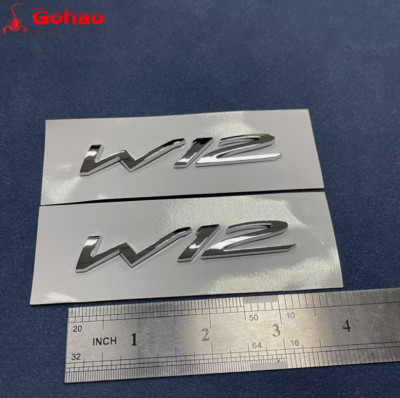 2x Silver Fender Panel W12 Emblem Badge for CONTINENTAL Flying Spur GT ...