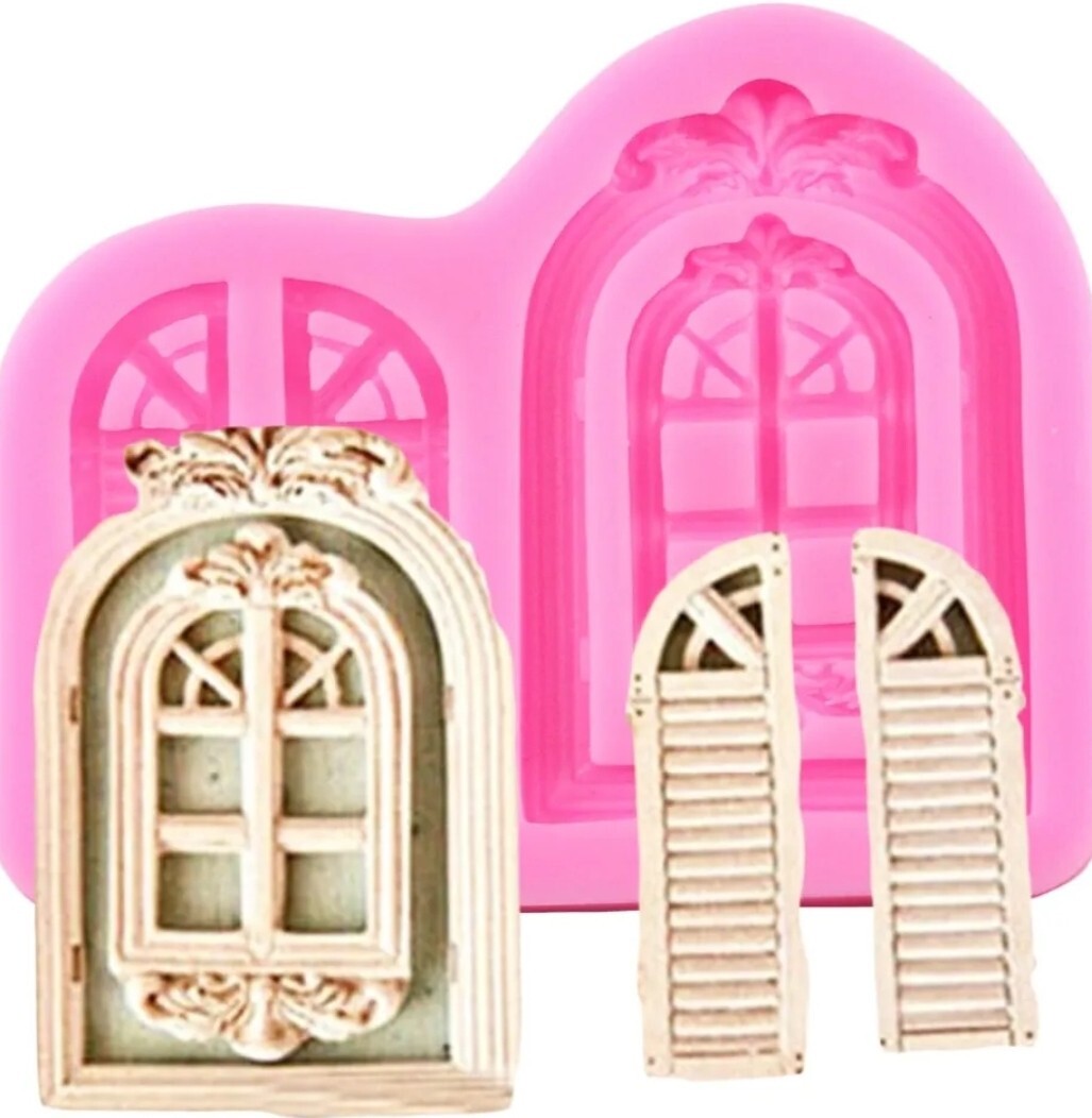 WINDOW SILICONE MOULD, HOUSE SHUTTERS MOLD, ICING CAKE DECORATION ...