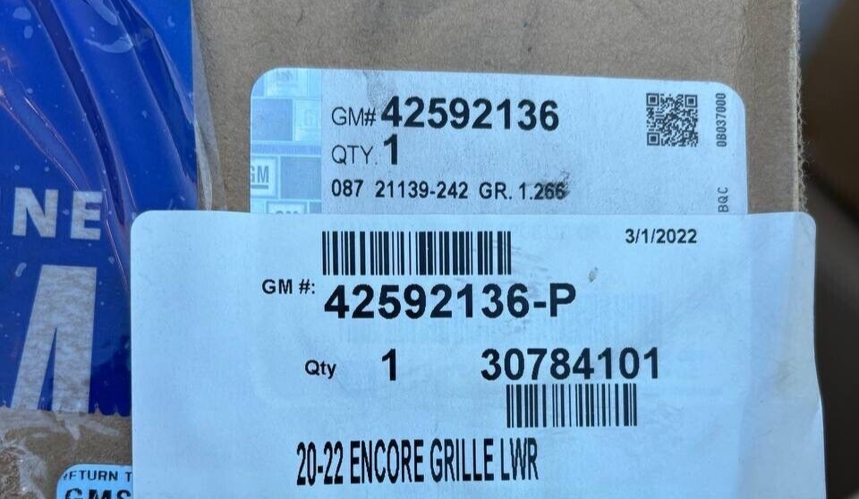 2020-2023 BUICK ENCORE GX FRONT BUMPER LOWER GRILLE GENUINE OEM NEW ...