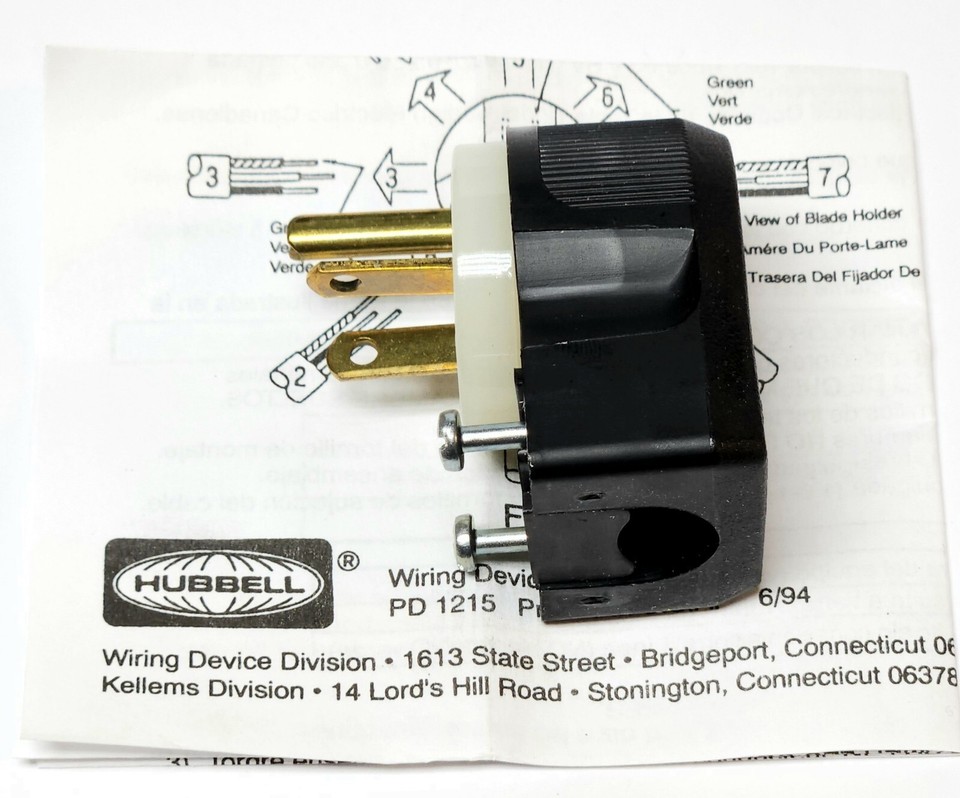 HUBBELL HBL5466CA 20 AMP 250 VAC HBL 5466CA Plug 3 Wire | eBay