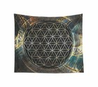 Flower of life wall tapestry spiritual tapestry gold sacred geometry ...