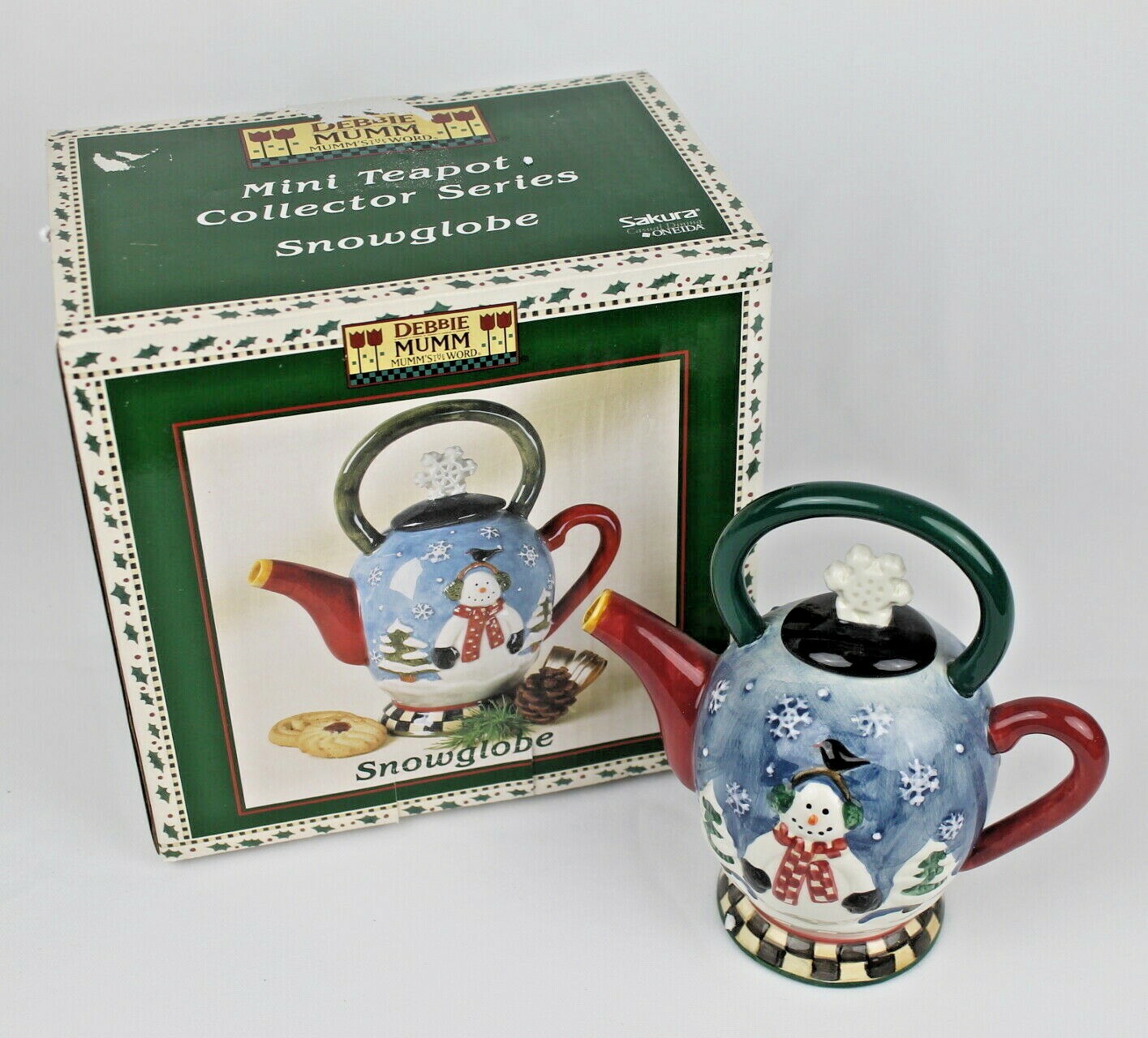 Debbie Mumm Sakura Snowglobe Mini Teapot Collection - Earthenware - New ...