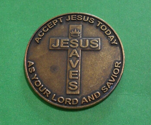 Jesus Saves collectors token USA coin Prayer medallion Accept Him Today ...