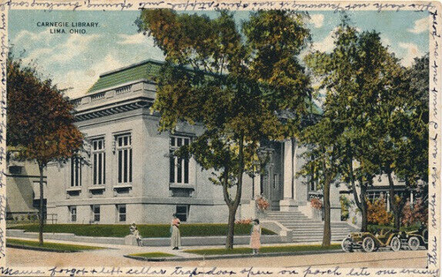 Carnegie Library-Lima, Ohio OH 1918 posted antique | eBay