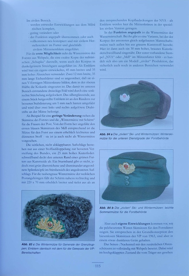 Military Headgear book of the DDR & Occupation Zone by Wilhelm Zoller ...