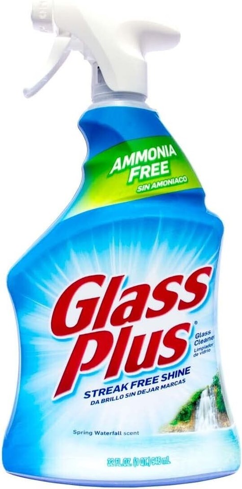 Glass Plus Glass Cleaner, 32 Fl Oz Bottle, Multi-Surface Glass Cleaner ...