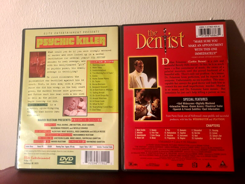 Psychic Killer (DVD, 2003)+The Dentist DVD | eBay