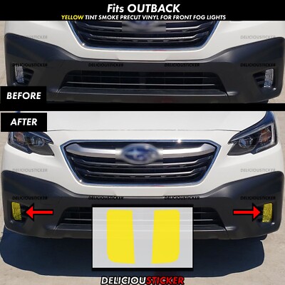 FOR 20-22 Subaru Outback Yellow Fog Light Front PreCut Vinyl Tint Decal ...
