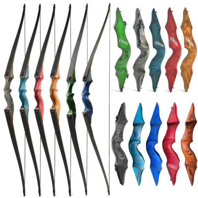 60" Takedown Hunting Bow 20-60lbs Longbow Wooden Archery Target Black ...
