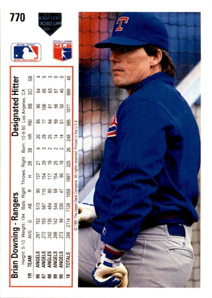 1991 Upper Deck #770 Brian Downing ID:45722 | eBay