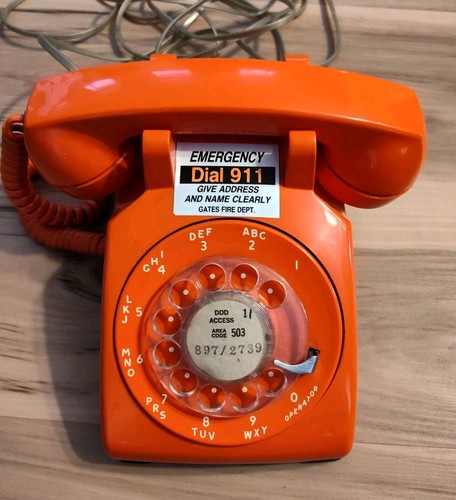 ITT Orange ROTARY Phone Vintage | eBay