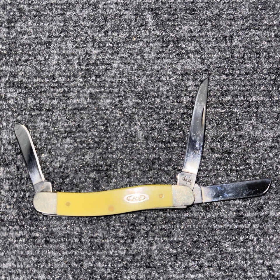 Case XX 3318 CV Medium Stockman 3-Blade Yellow Handle Pocket Knife 2006 ...